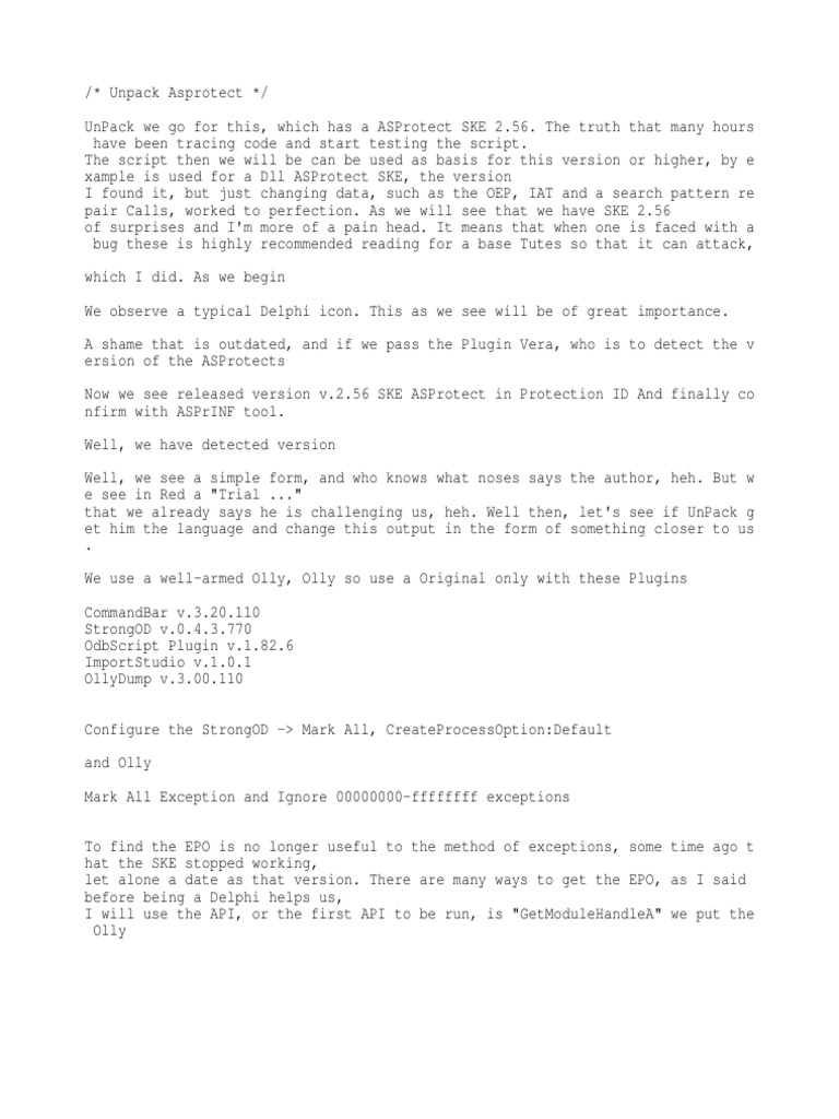 Unpack Asprotect 2.x | PDF