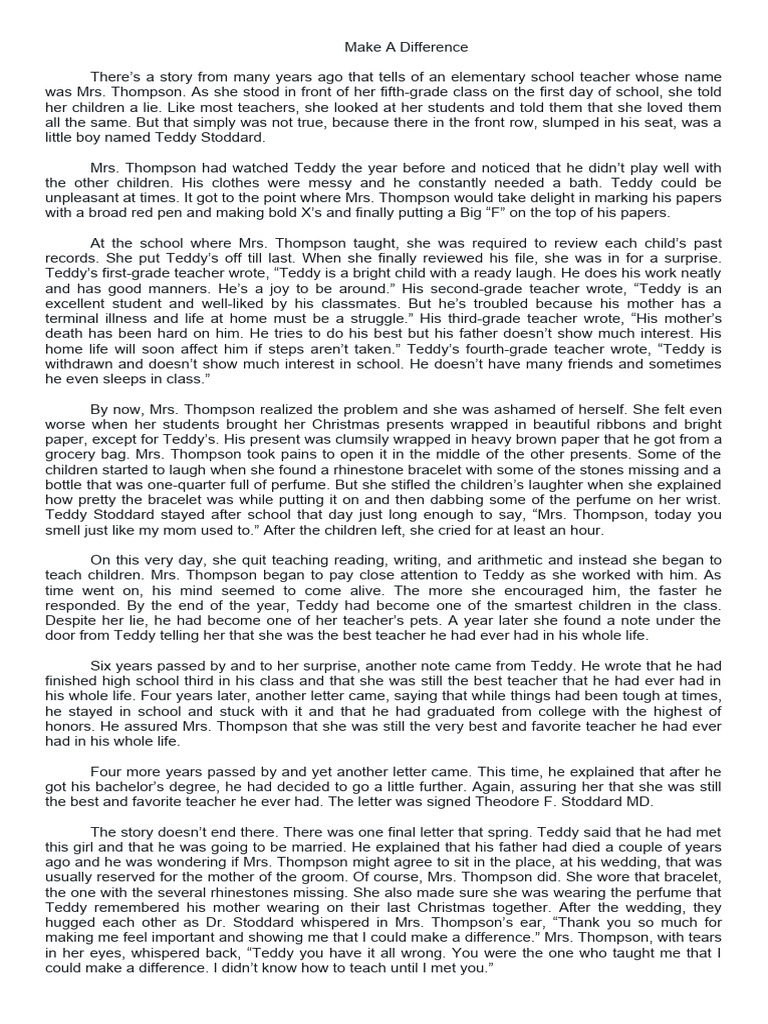 Catch Up- Make A Difference | PDF