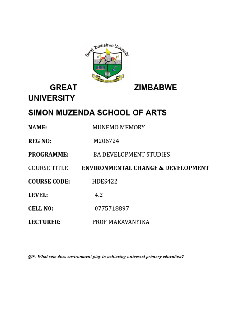 Memo and Environment Education | PDF | Sustainability | Sustainable ...