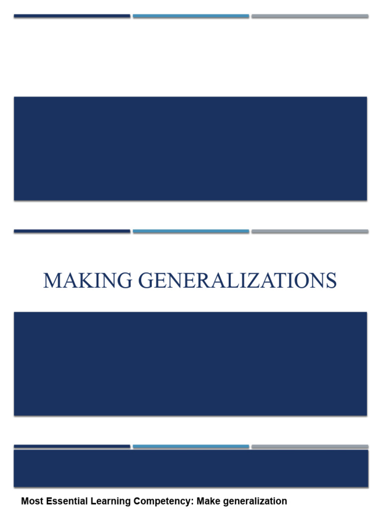 Making Generalizations | PDF | Discrimination | Prejudices