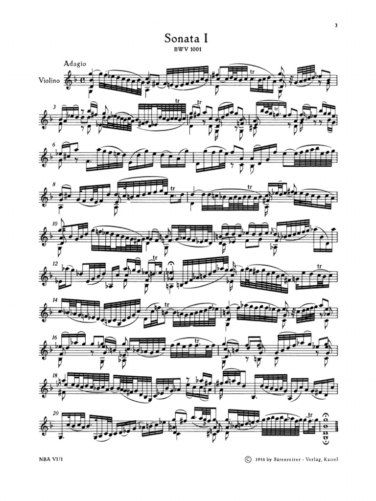 Bach Sonate Sol Mineur 1-2 | PDF