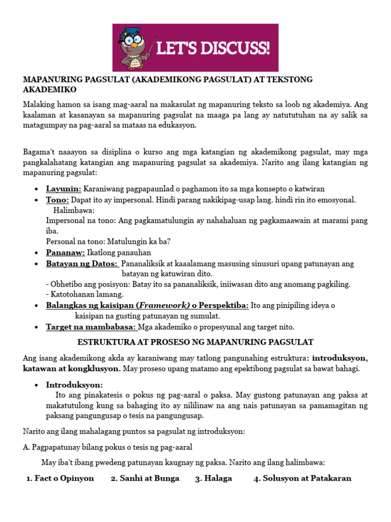 Mapanuring Pagsulat | PDF