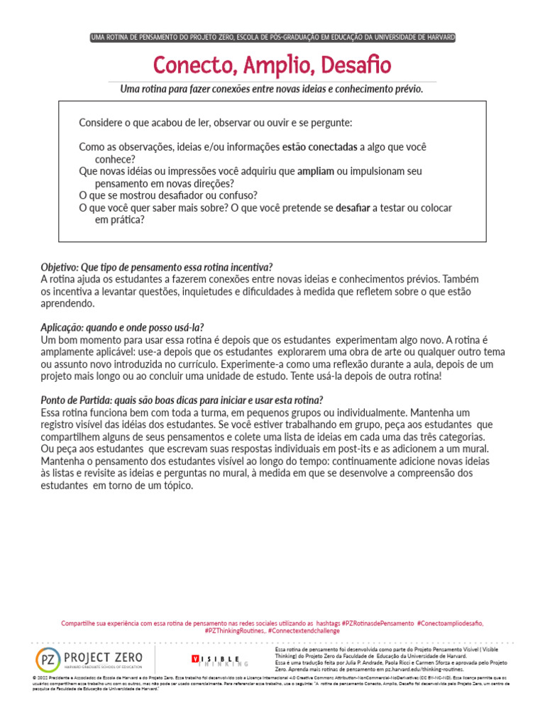 Conecto, Amplio, Desafio - Connect Extend Challenge | PDF | Pensamento ...