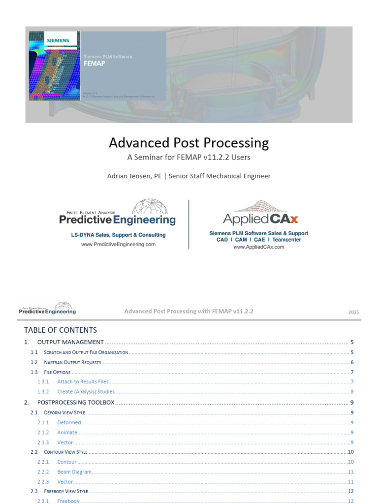 FEMAP v11.2.2 Post Processing Seminar | PDF | Microsoft Excel | Image Editing