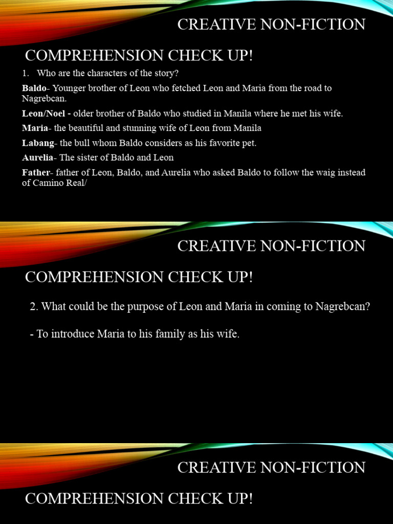 Comprehension Check Up Answer | PDF