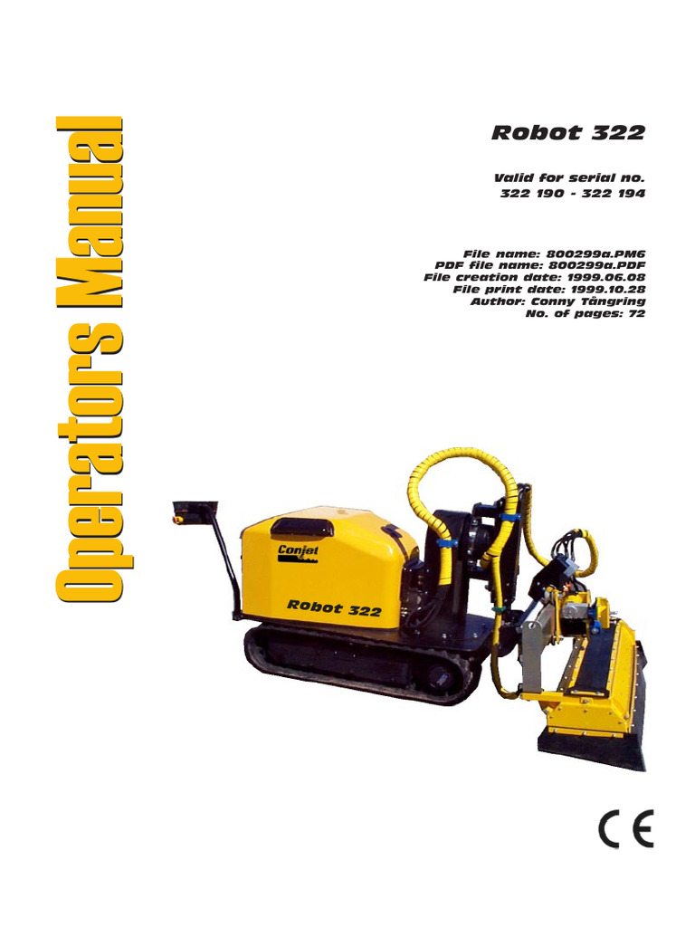 10-07 Conjet Robot 322 Operators Manual | PDF | Concrete | Relay