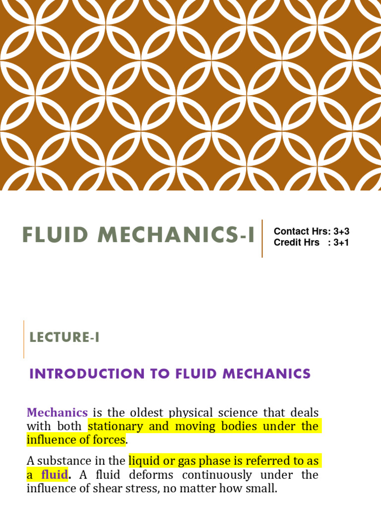 Lec 1 Introduction 2hrs | PDF | Fluid Dynamics | Fluid