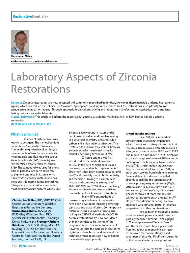 Zirconia | PDF | Zirconium Dioxide | Materials Science