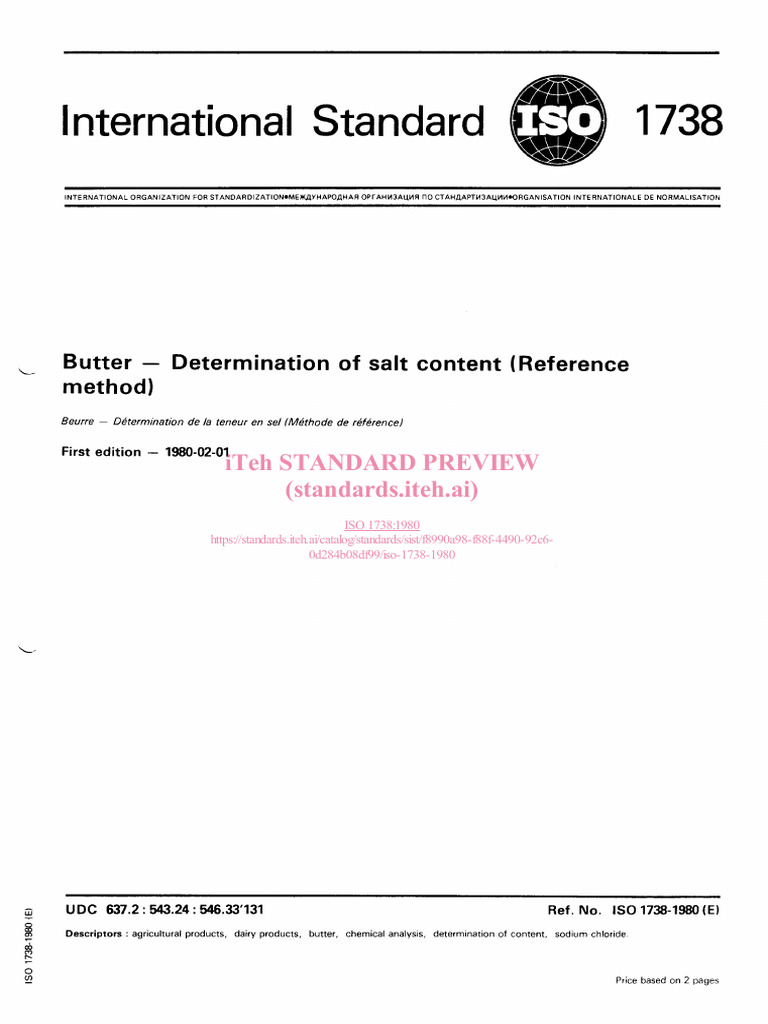 ISO-1738-1980 Salt | PDF | International Organization For ...