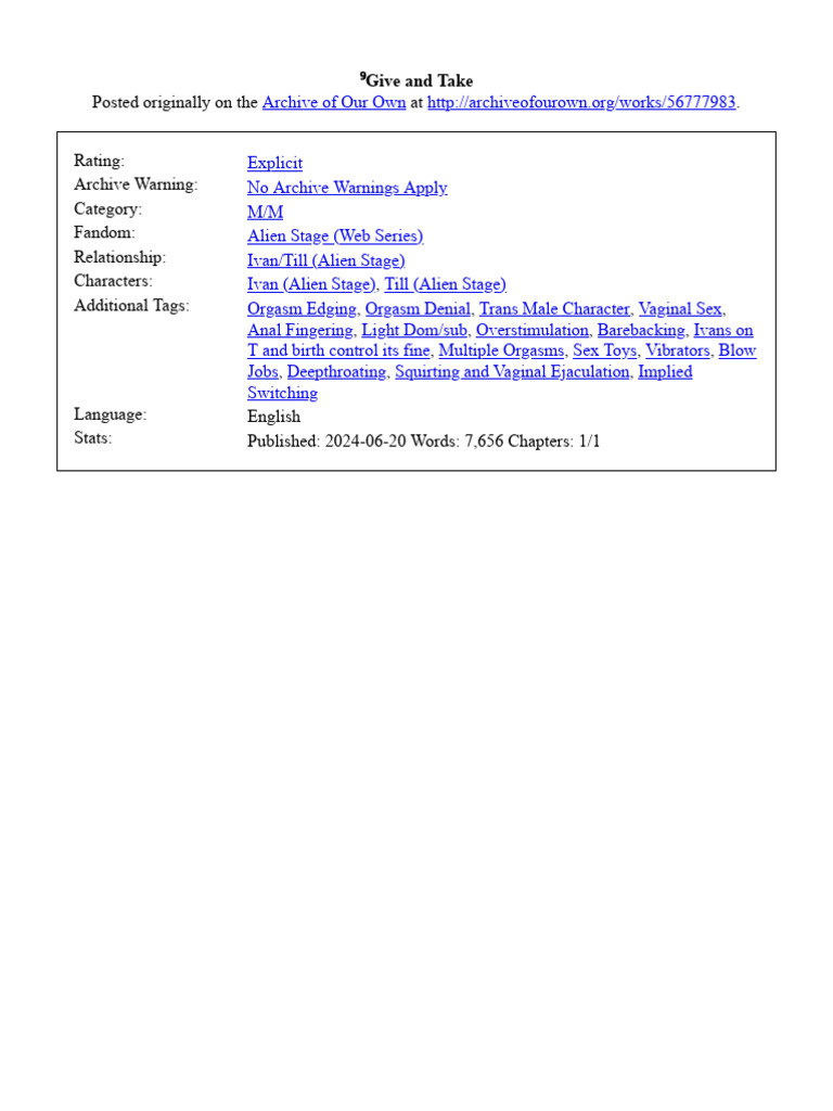 9give and Take | PDF | Orgasm | Sexual Intercourse