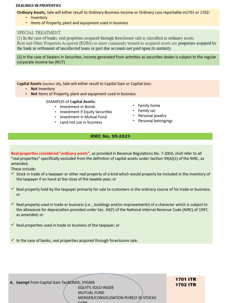 Refresher 19 Capital Assets Transactions | PDF | Capital Gain | Capital ...