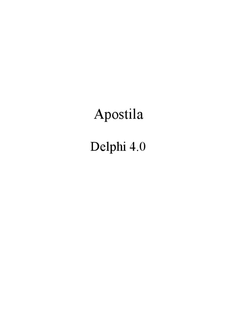 Delphi 4 Apostila Revisada | PDF | Microsoft Windows | Interface de usuário