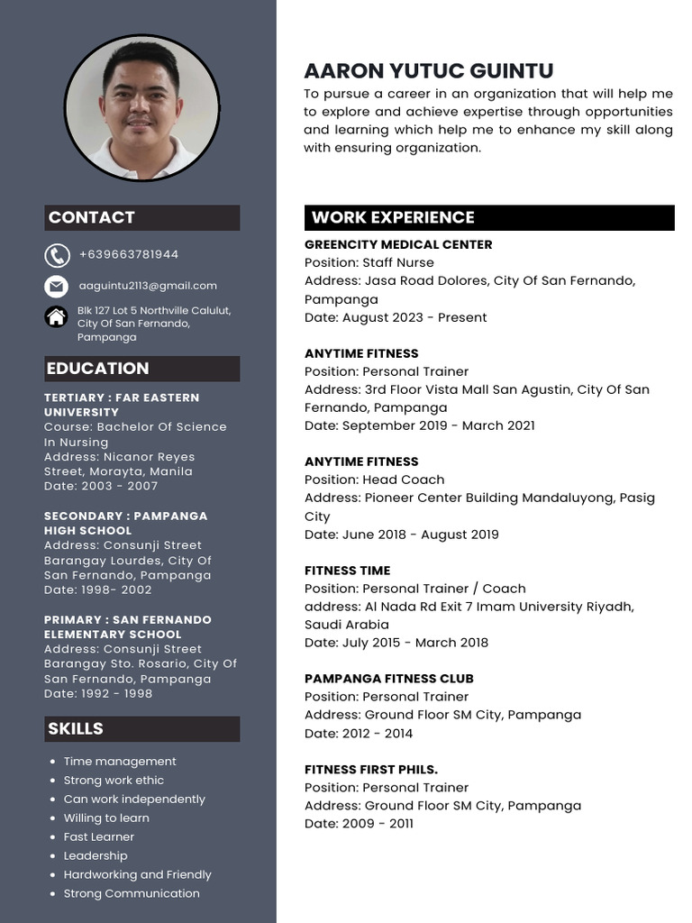 Aaron Yutuc Guintu: Contact Work Experience | PDF