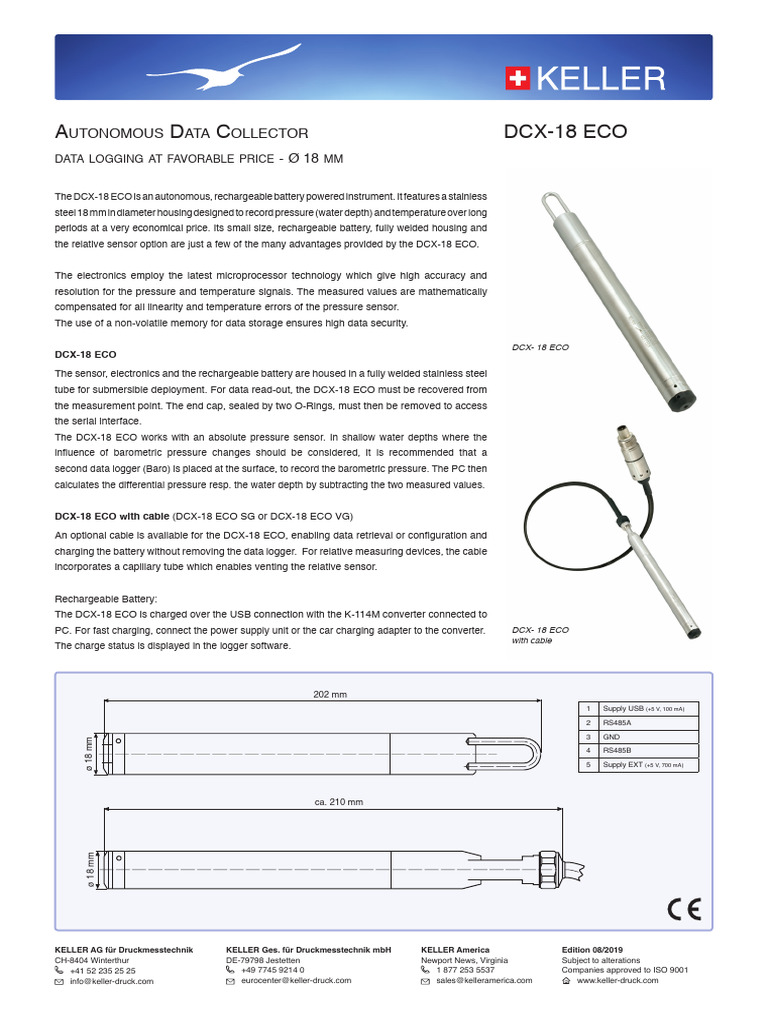 FT Datalogger - Serie DCX ECO - en | PDF | Pressure Measurement | Sensor