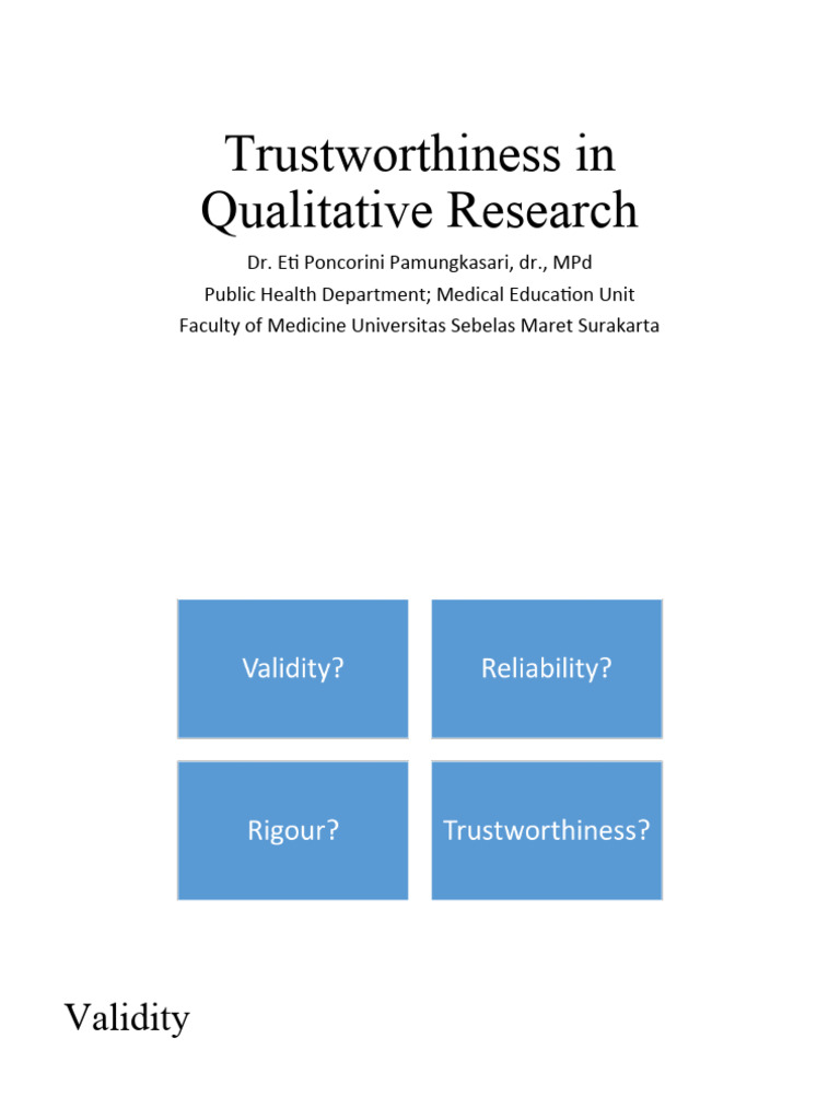 Trustworthiness in Qualitative Research Autosaved | PDF | Qualitative Research | Methodology