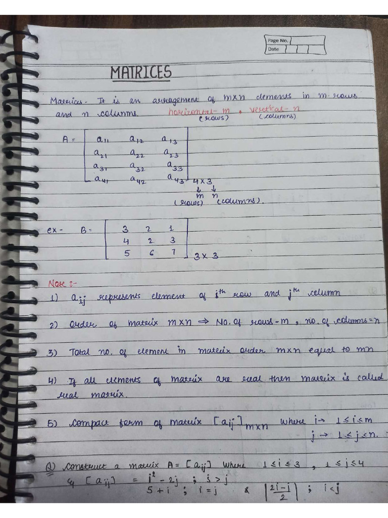 Matrices - Maths | PDF