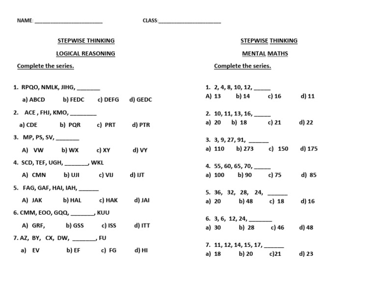 Stepwise Thinking 2 | PDF