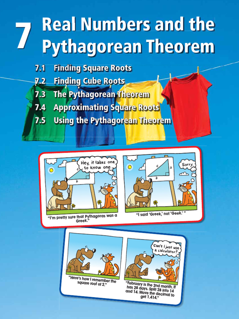Square Roots and Pythagorean Theorem | PDF | Square Root | Multiplication