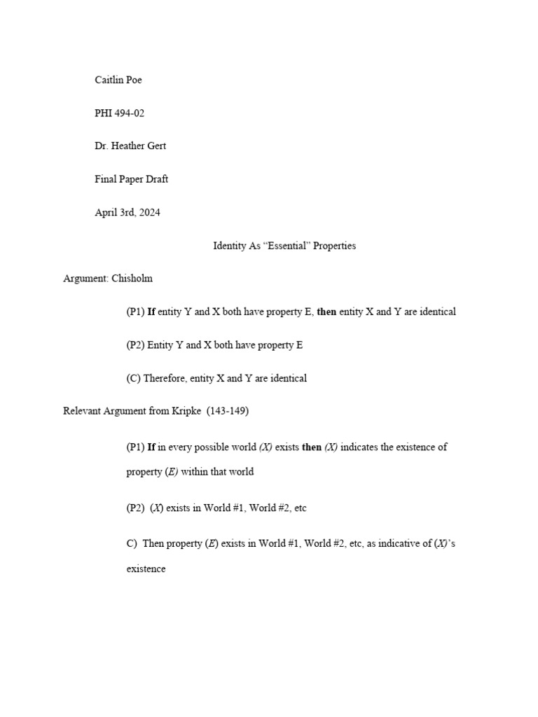 Caitlin - Final Paper Draft | PDF | Epistemology | Metaphysics
