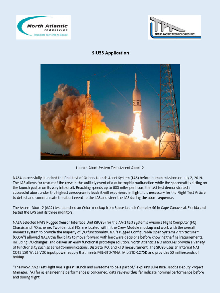 Applications SIU35 - Launch Abort System-1 | PDF | Orion (Spacecraft) | Nasa