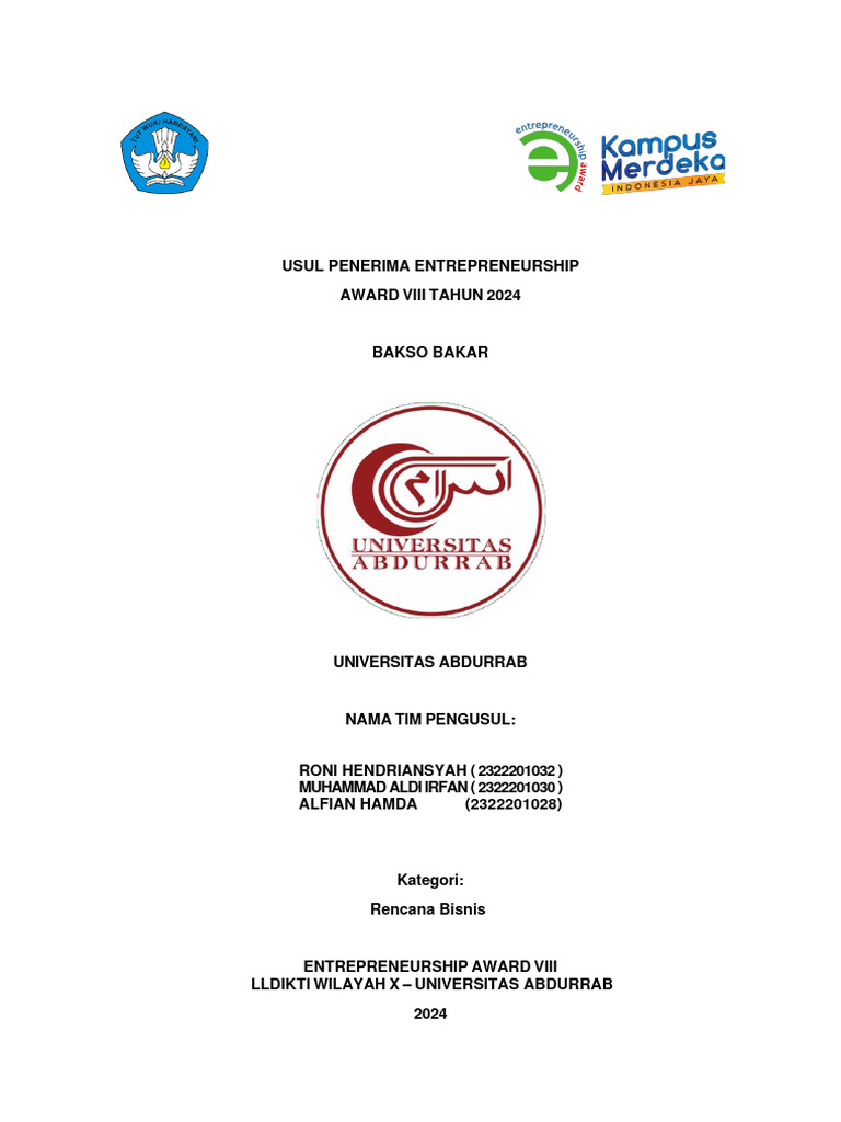 Proposal EA Roni Hendriansyah, MHD Aldi Irfan, Alfian Hamda | PDF | Seni