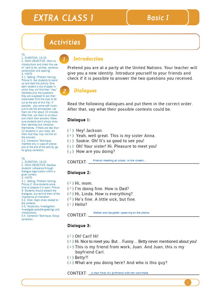 Basic I Extra Class 1 TG | PDF