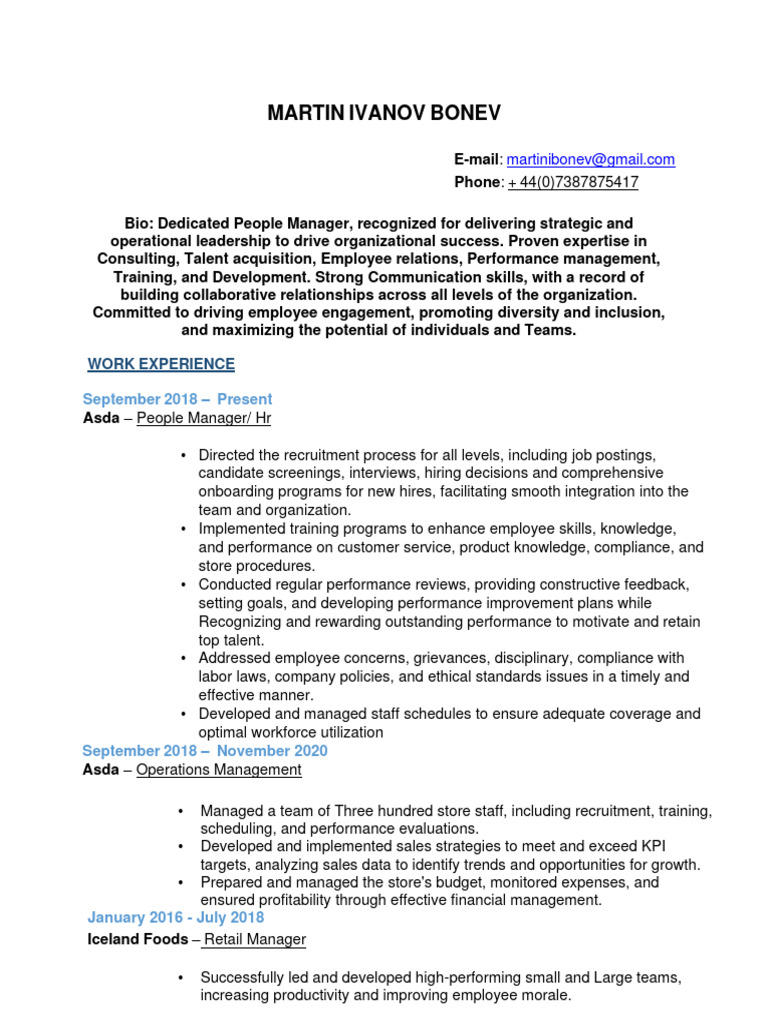 Martin-Bonev-CV Eng Final | PDF | Recruitment | Performance Appraisal
