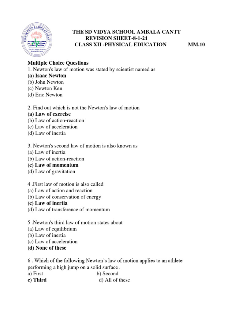 12-Revision Sheet -8!1!24 | PDF