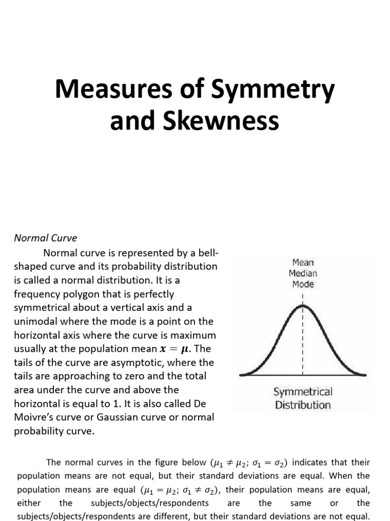 Chapter 5.1 Measures of Symmetry and Skewness | PDF | Skewness ...