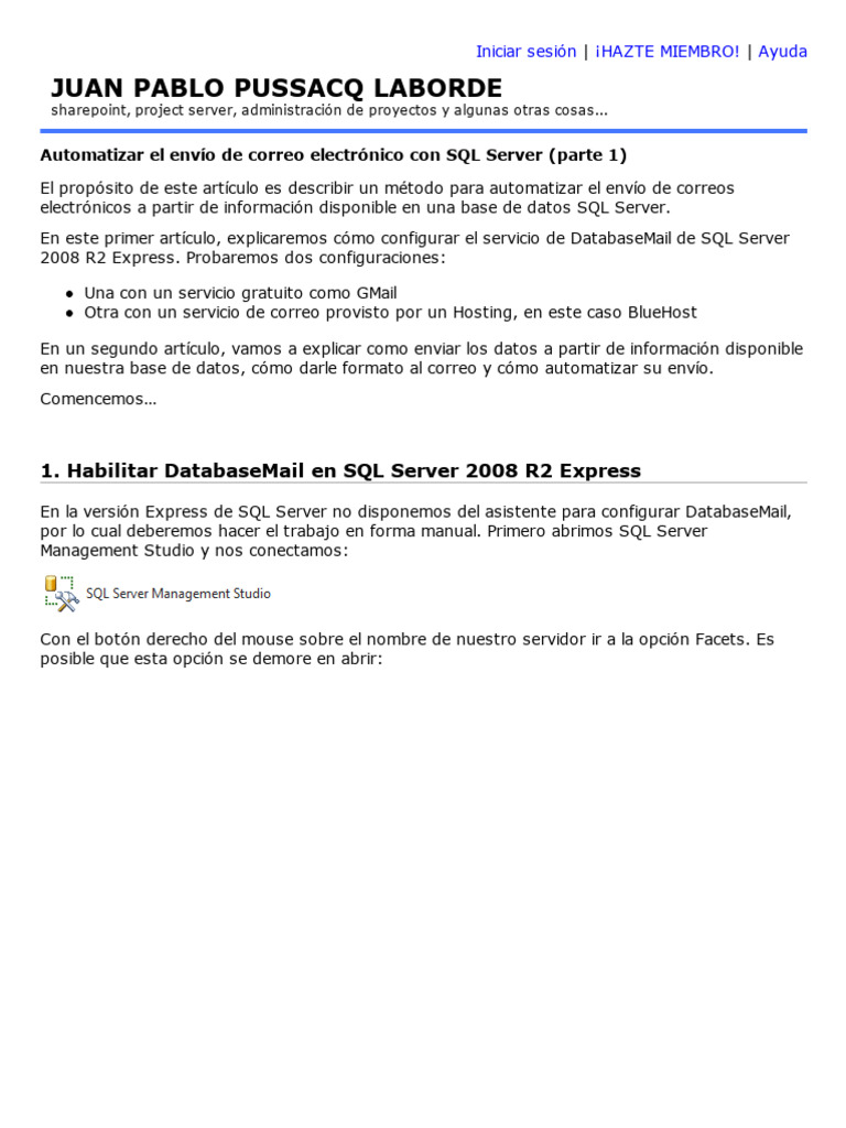 Automatizar El Envío de Correo Electrónico Con SQL Server (Parte 1 ...