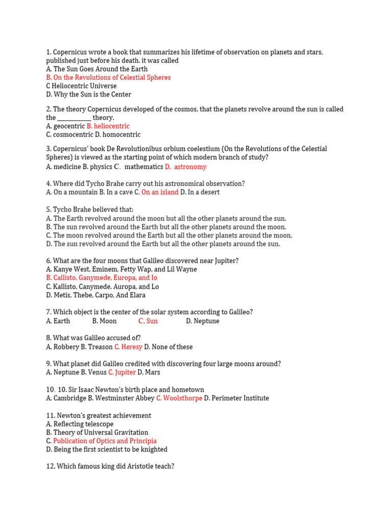 Module 5 Scientific Revolution FOCUS QUESTION SAQ | PDF | Heliocentrism ...
