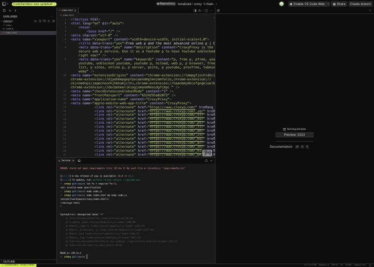 Index - HTML - Croxy - CodeSandbox | PDF | Software | World Wide Web