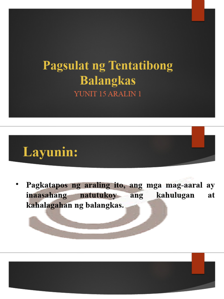 Pagsulat NG Tentatibong Balangkas - PPTM | PDF