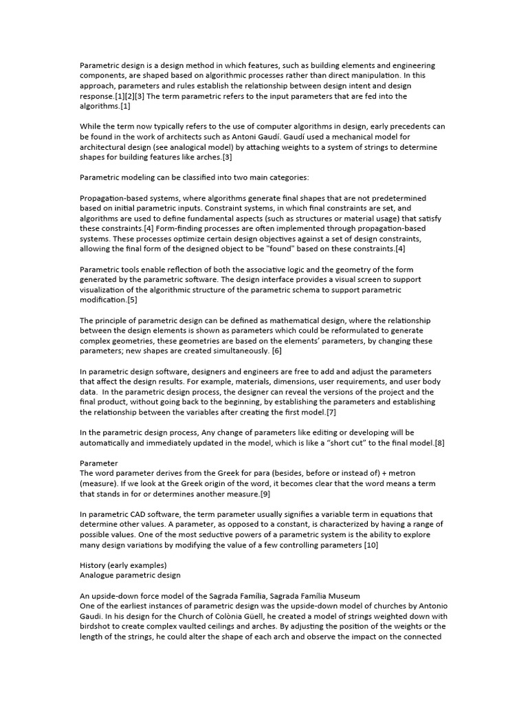 Parametric Design Method Pdf Applied Mathematics