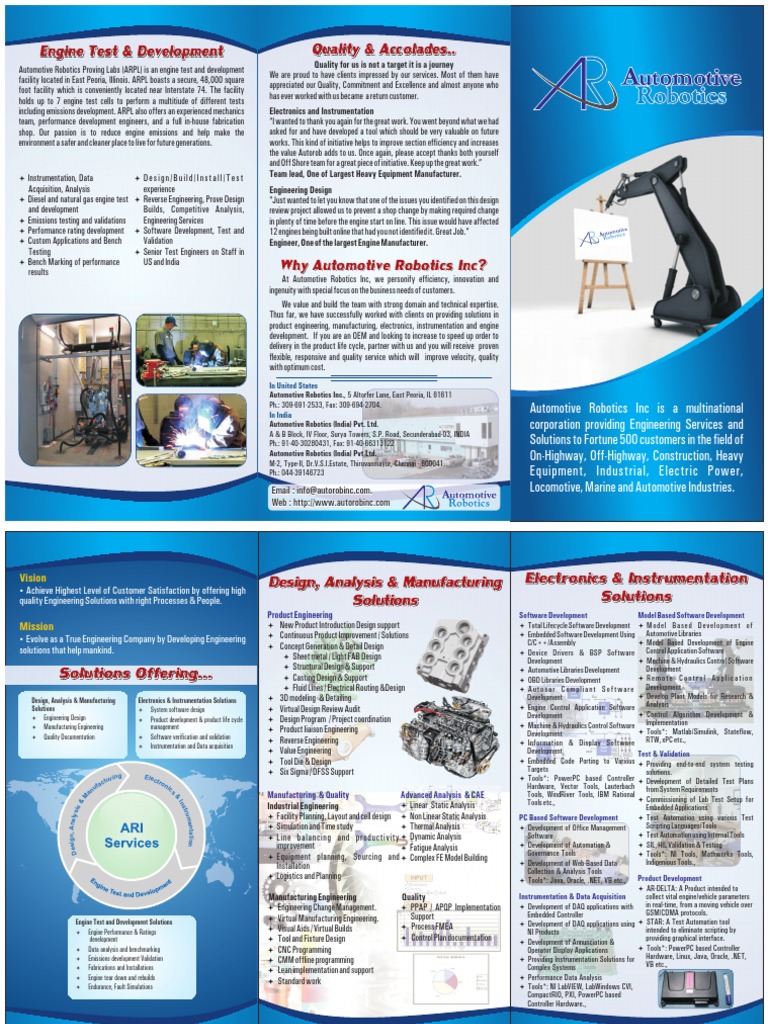 ARI Brochure | PDF | Robotics | Engineering