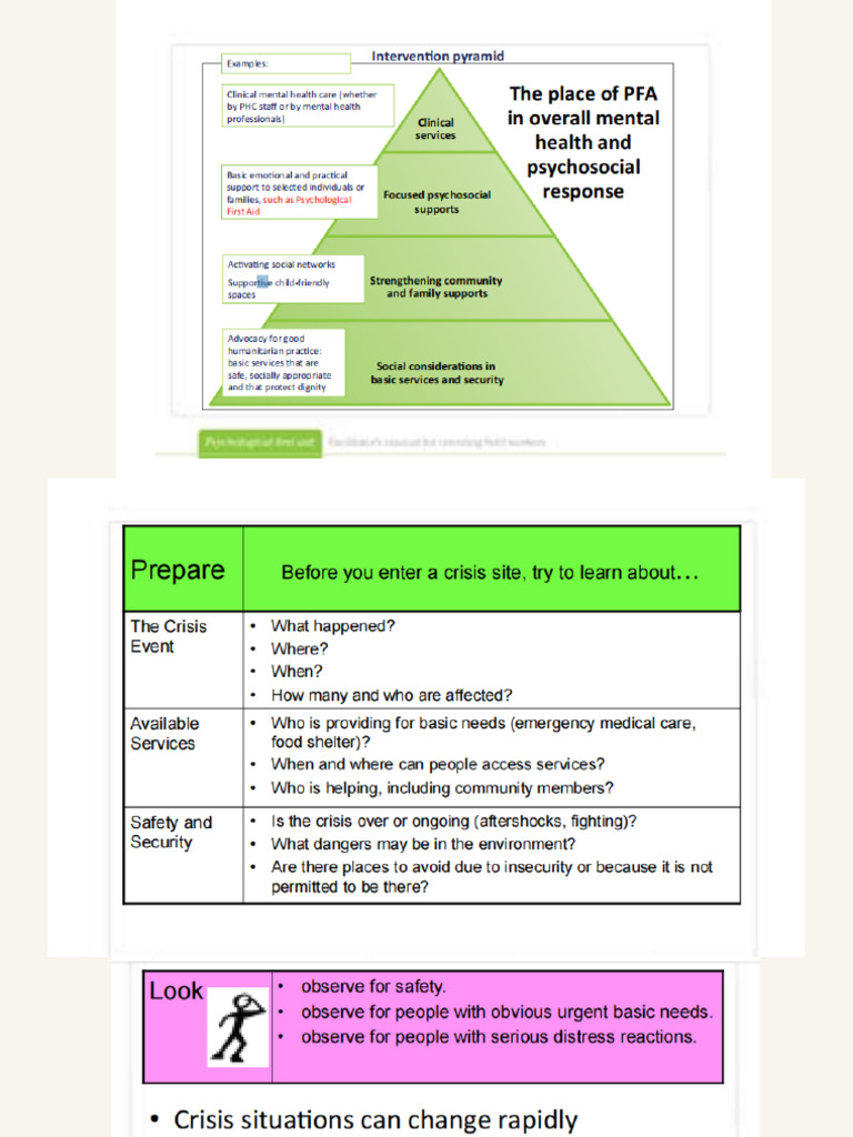 Disaster and Mental Health - PFA, Defusing & Debriefing | PDF ...