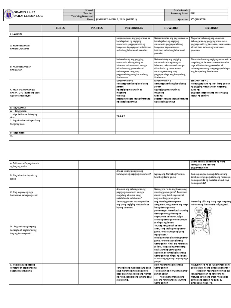 DLL - Esp 1 - Q3 - W1 | PDF