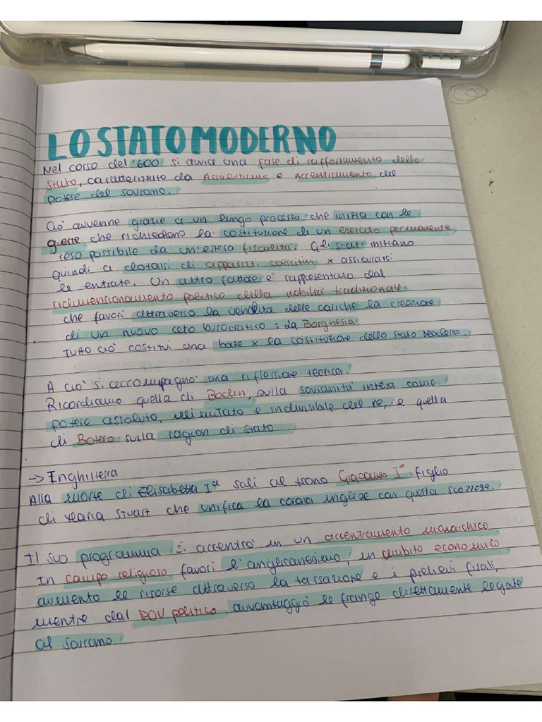 Appunti Scuola Superiore Lo Stato Moderno | PDF