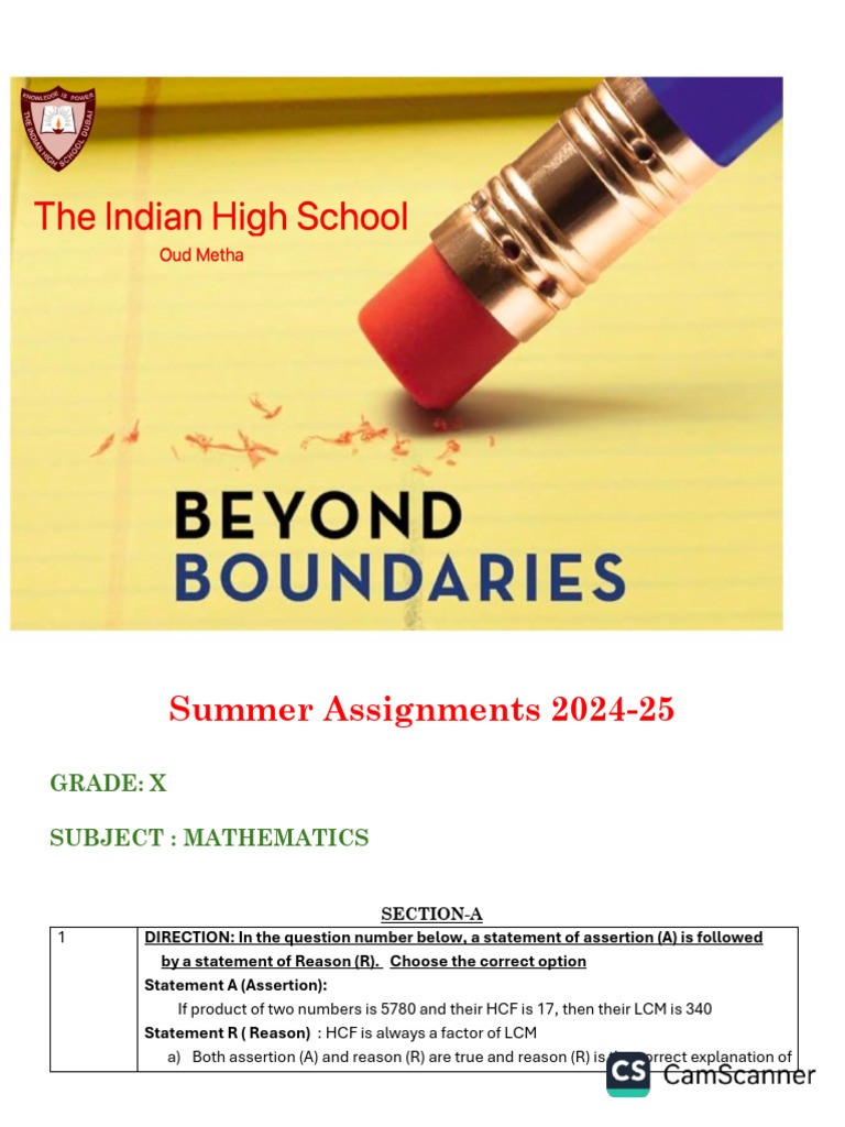 Summer Assignments 2024 - June24 | PDF | Triangle | Numbers