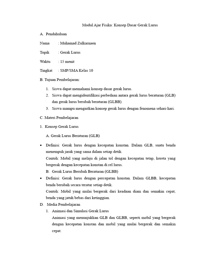 Modul Ajar Fisika Uts | PDF