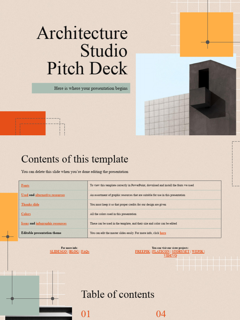Architecture Studio Pitch Deck by Slidesgo | PDF | Market (Economics ...