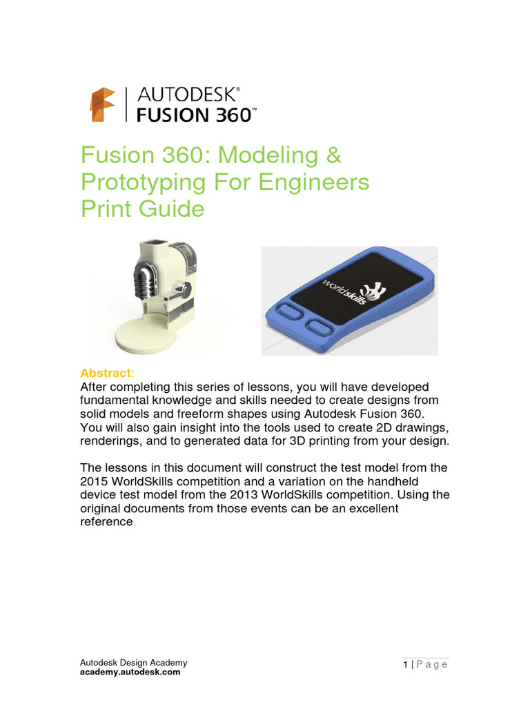 Fusion 360 Modeling Guide for Engineers | PDF | 3 D Computer Graphics ...