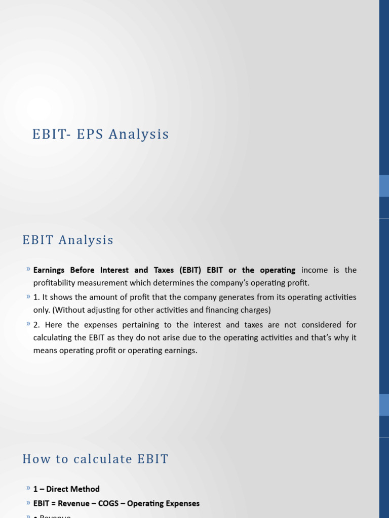 EBIT-EPS Financial Analysis Guide | PDF | Cost Of Goods Sold | Net Income
