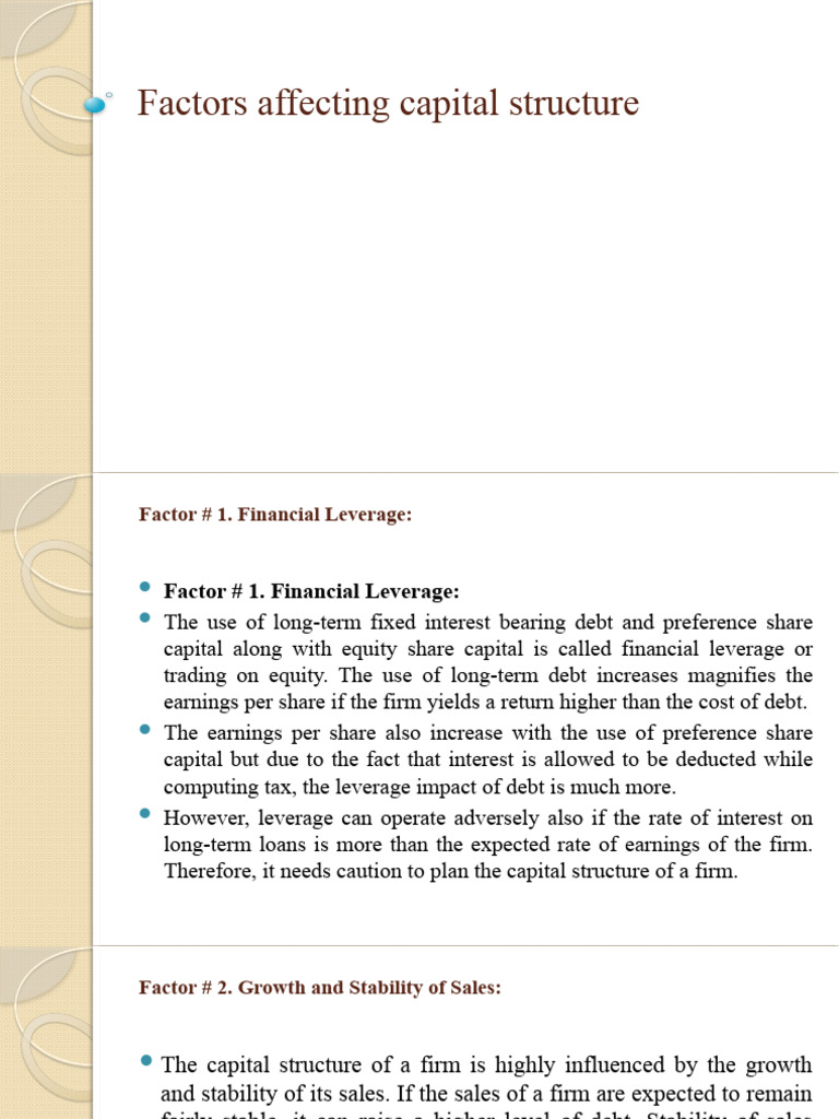 Factors Affecting Capital Structure | PDF | Capital Structure | Financial Capital