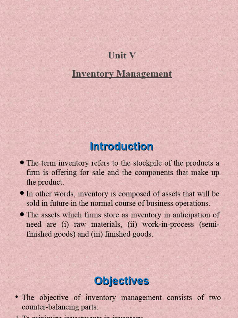 Inventory Management | PDF | Inventory | Prices