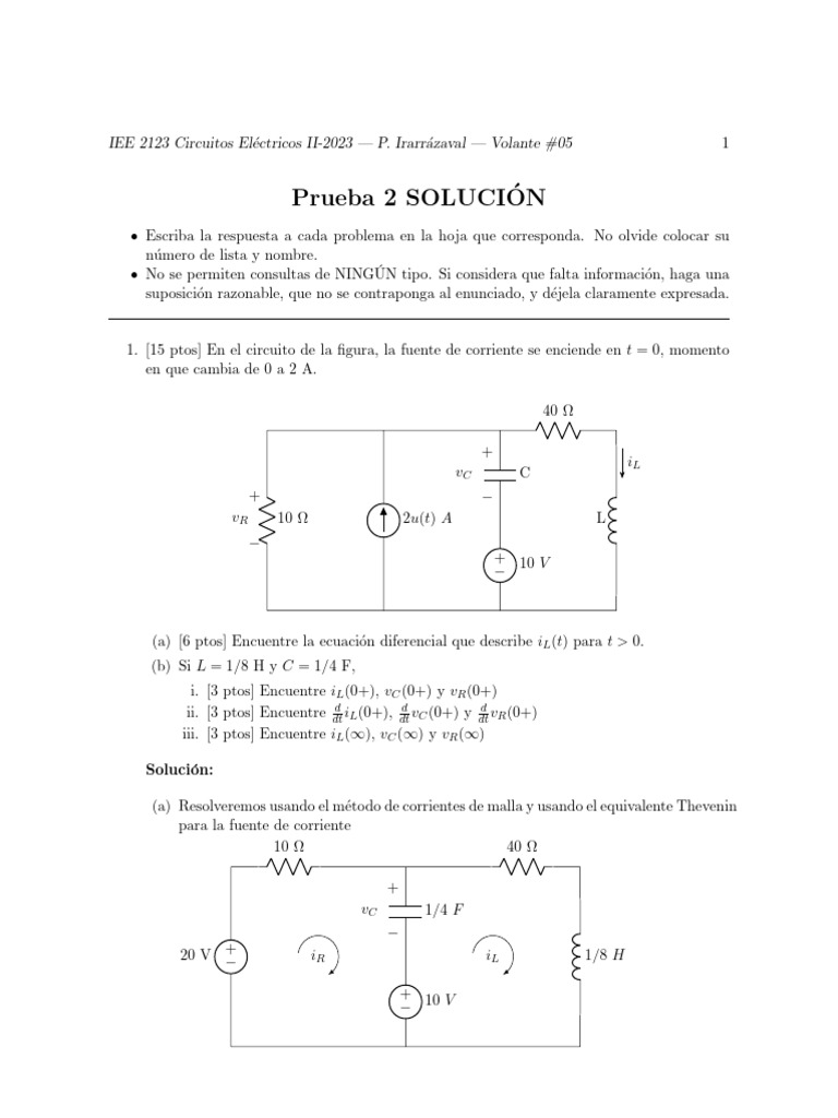 05 Prueba2 Sol | PDF | Matemáticas | Electrónica