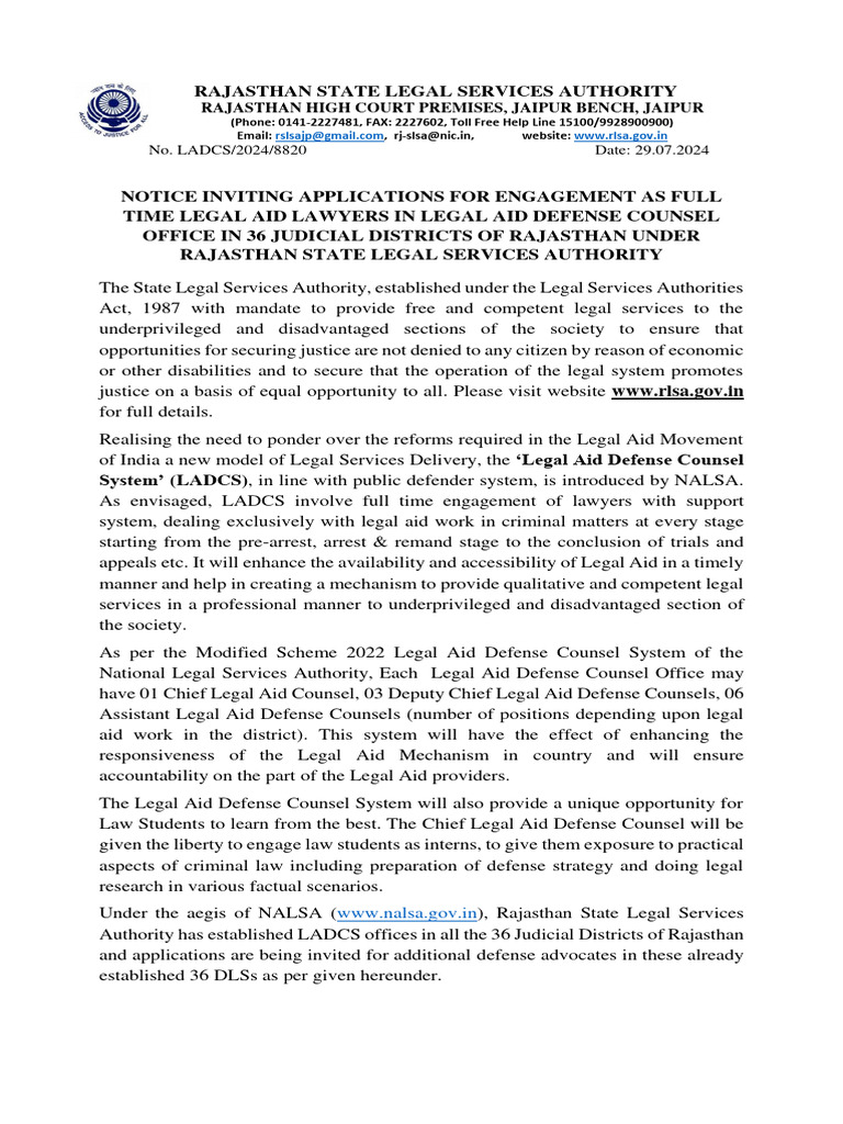 Advertisement of LADC 2024 | PDF | Legal Aid | Criminal Defense Lawyer