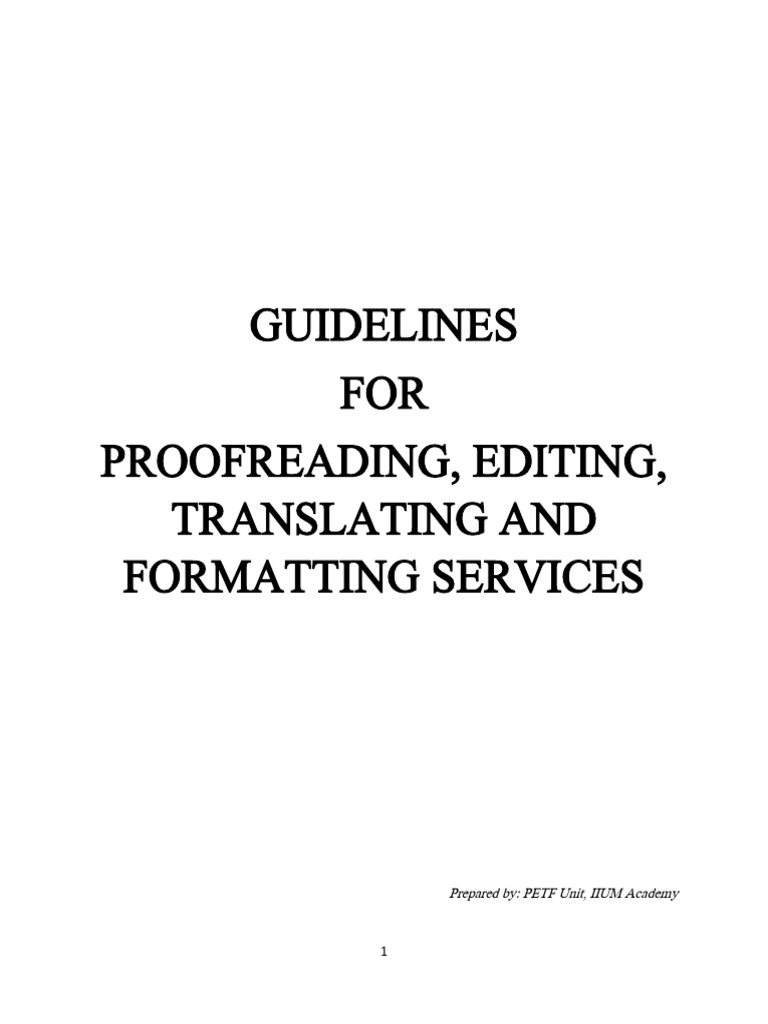 SOP PETF Services (IIUM Academy) | PDF | Thesis | Proofreading