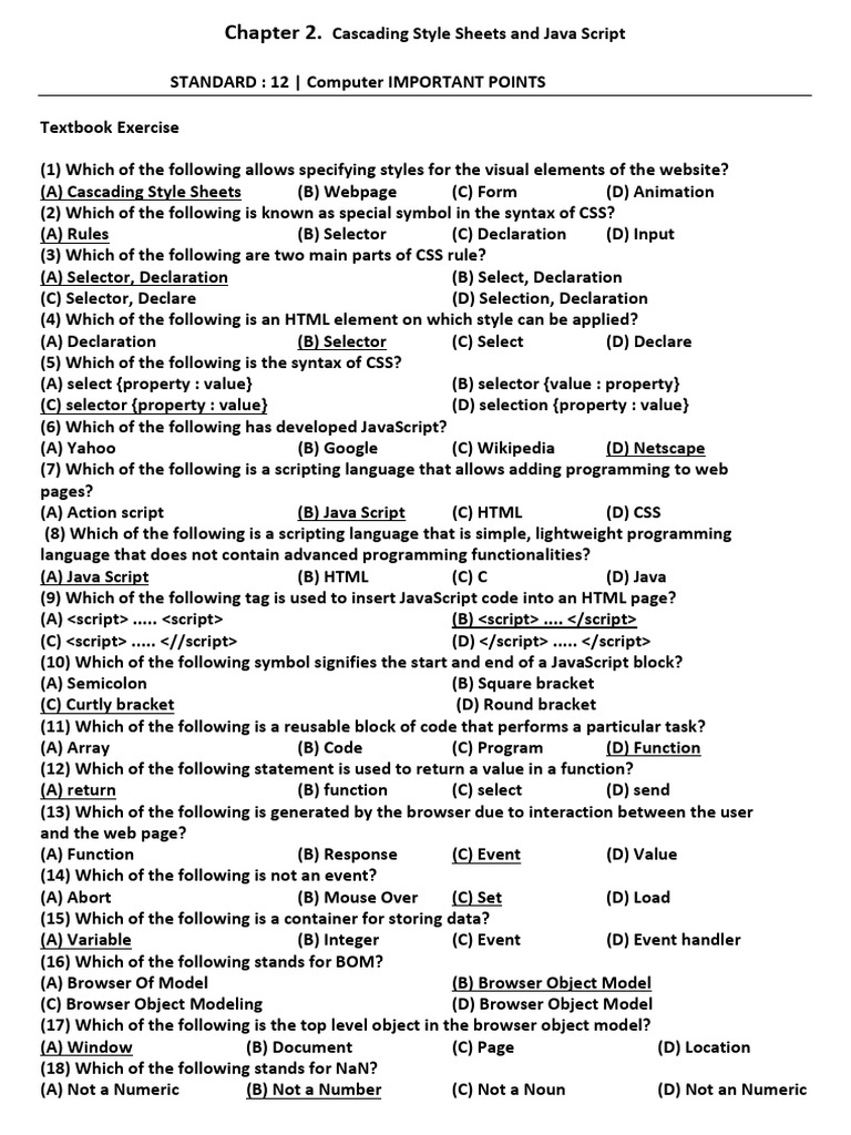 CH2-MCQ-12 Comp | PDF | Java Script | World Wide Web CH2-MCQ-12 Comp | PDF | Java Script | World Wide Web