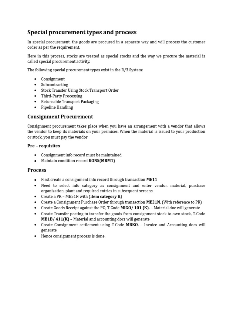 Special Procurement Types and Process | PDF | Business